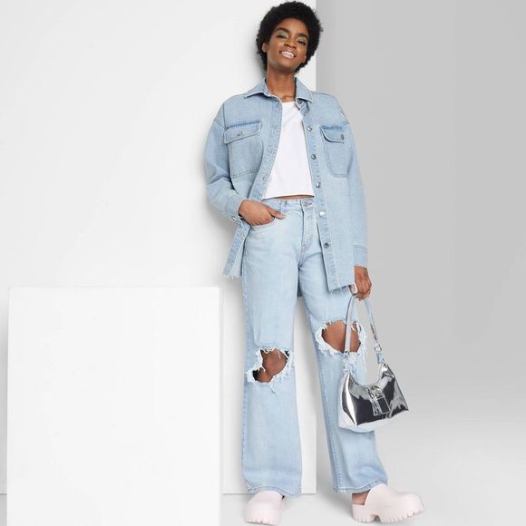 wild fable | Jeans | Womens Superhigh Rise Baggy Jeans Wild Fable Light ...